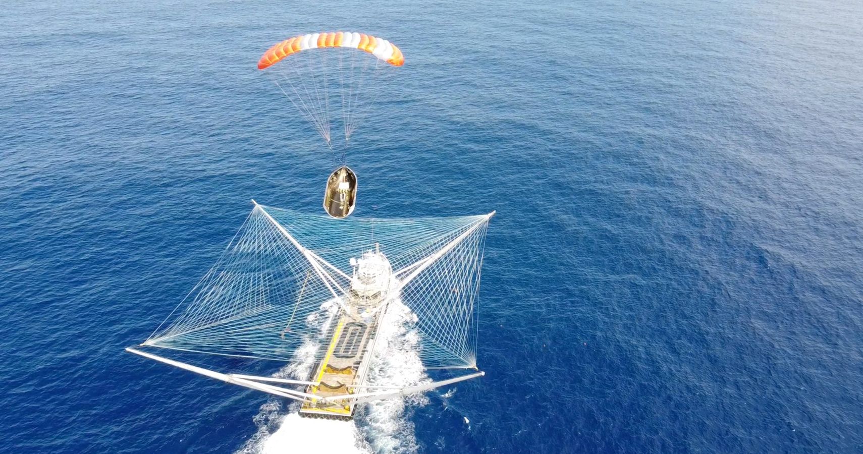 Watch The SpaceX Falcon 9 Fairing Recovery Set To Elevator Music